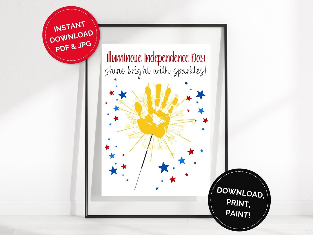 4th of July Sparkler Handprint Art, Kids Craft, USA Patriotic ...