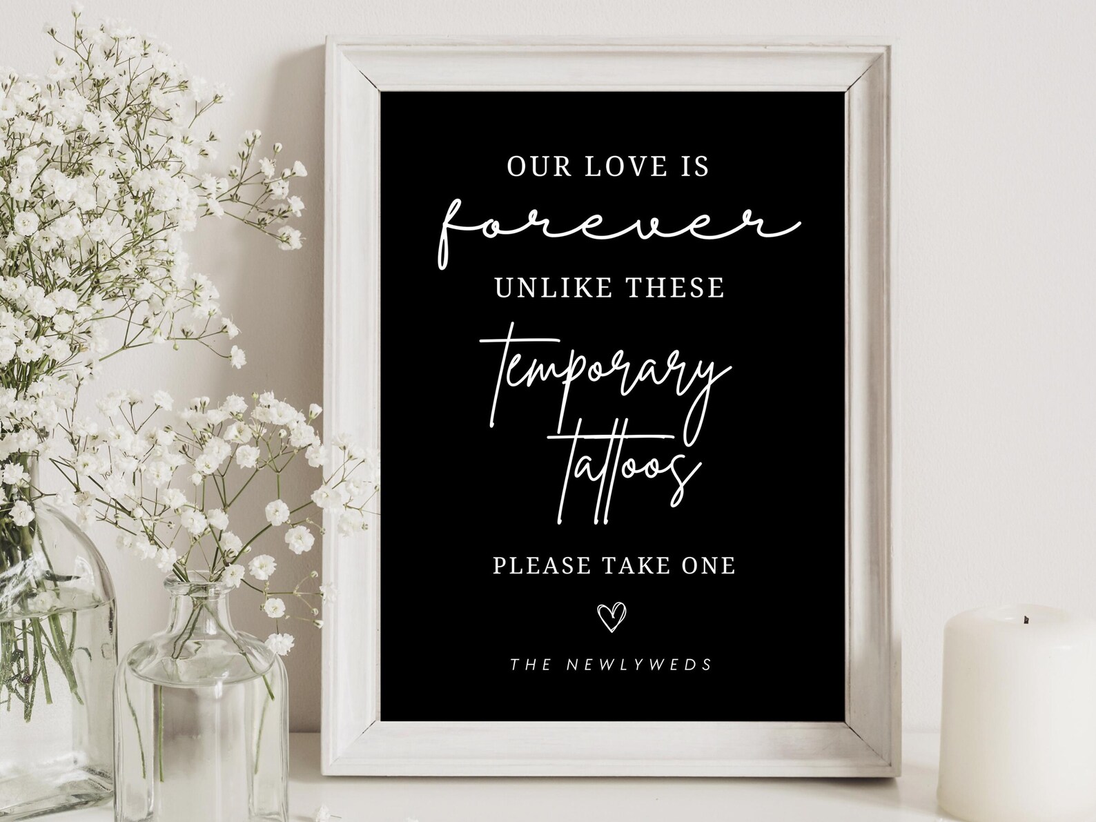 Temporary Tattoo Station Sign, Tattoo Wedding Sign, Tattoo Station Sign ...