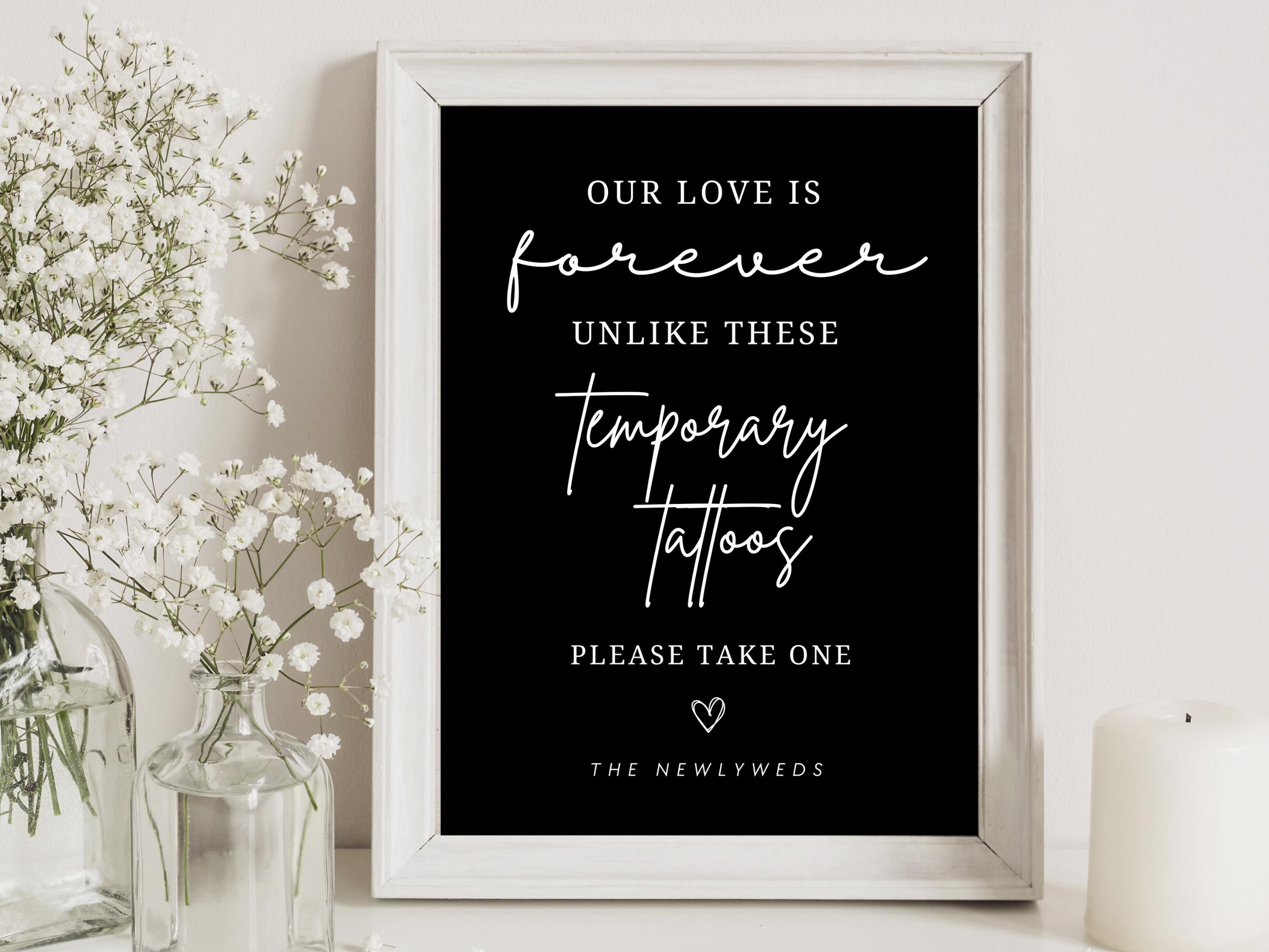 Temporary Tattoo Station Sign, Tattoo Wedding Sign, Tattoo Station Sign ...
