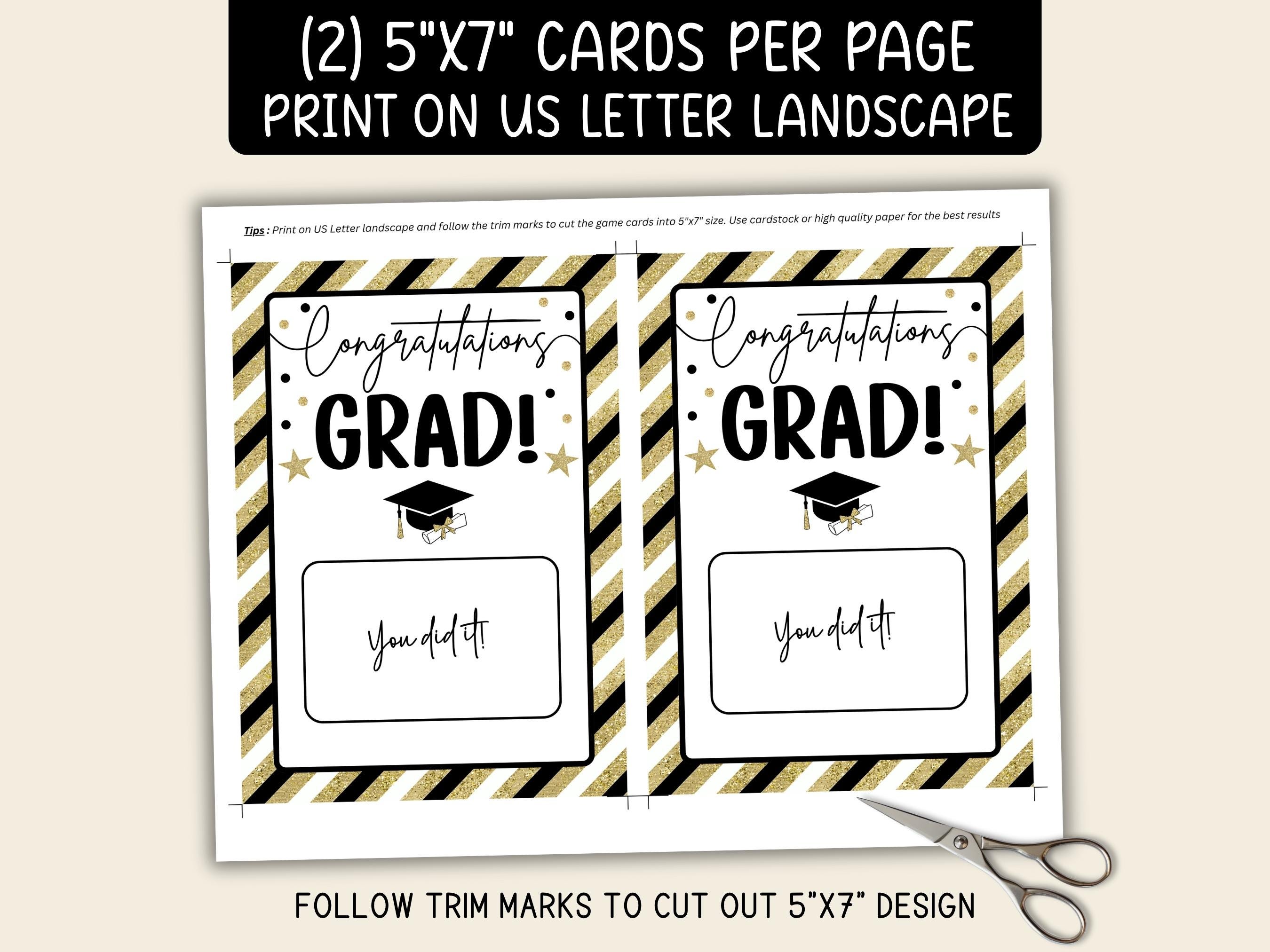 Graduation Gift Card Holder, Printable Graduation Card, Class of 2025 ...