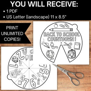 Back to School Spinner Wheel Coloring Craft, Fun and Interactive ...