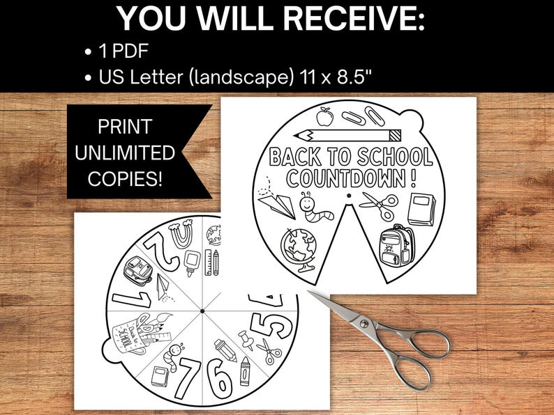 Back to School Spinner Wheel Coloring Craft, Fun and Interactive ...