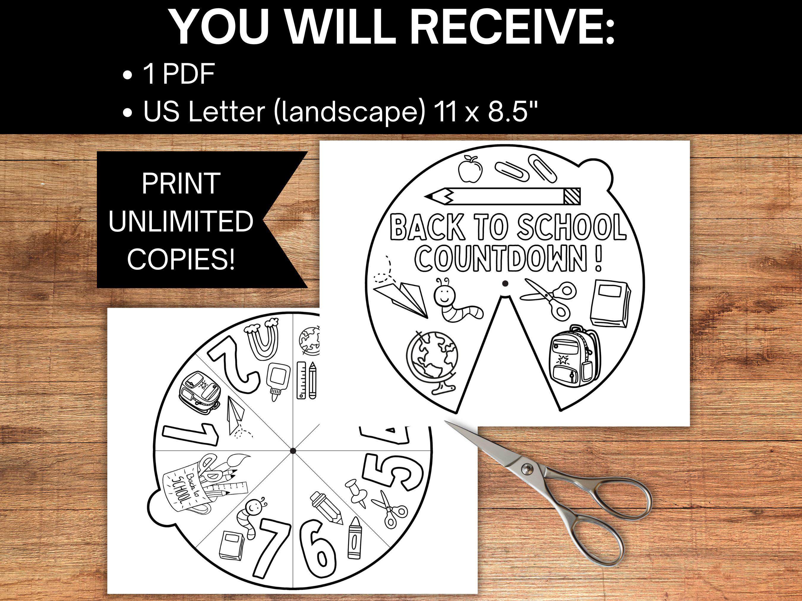 Back to School Spinner Wheel Coloring Craft, Fun and Interactive ...