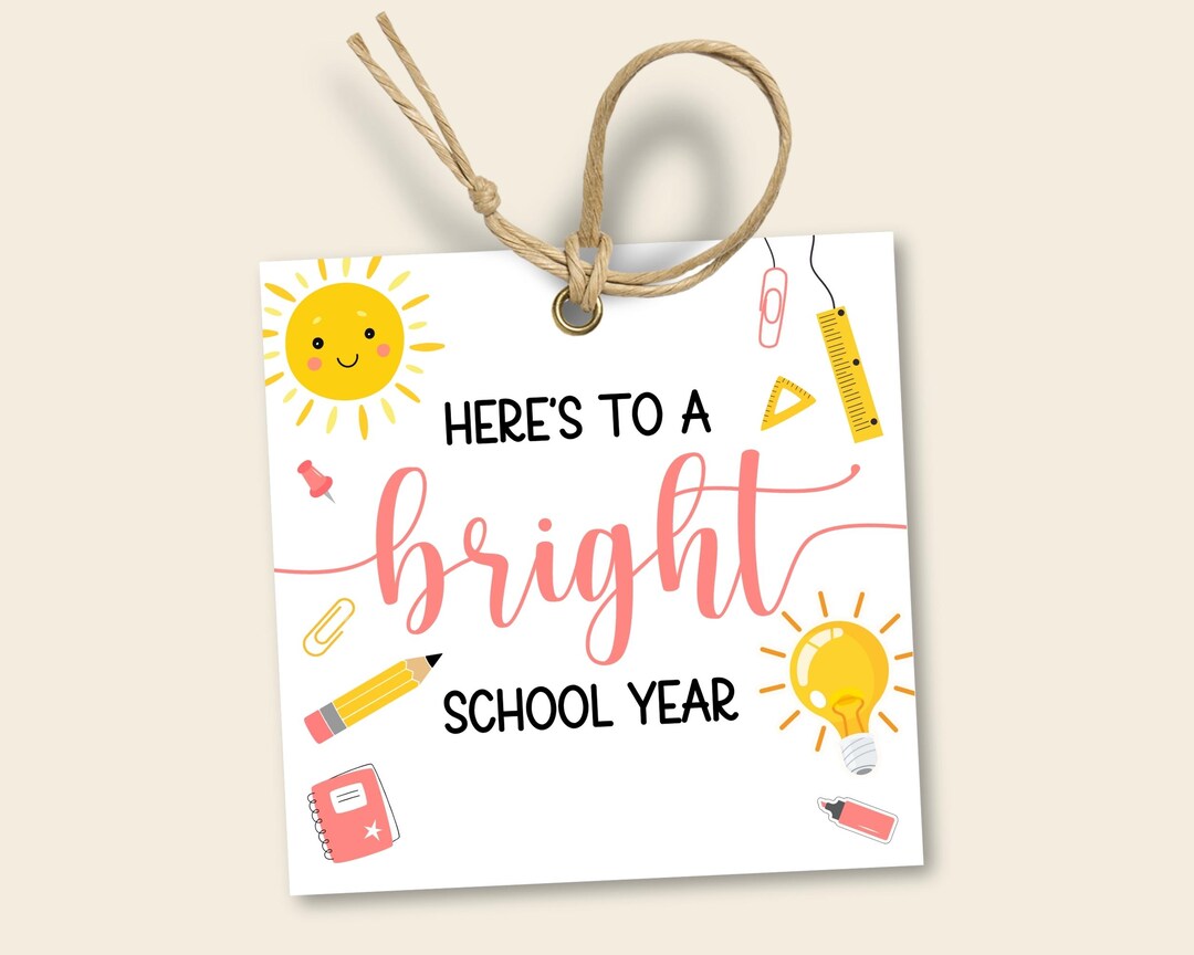 Printable Back to School Tag for Teachers, First Day of School Favor ...