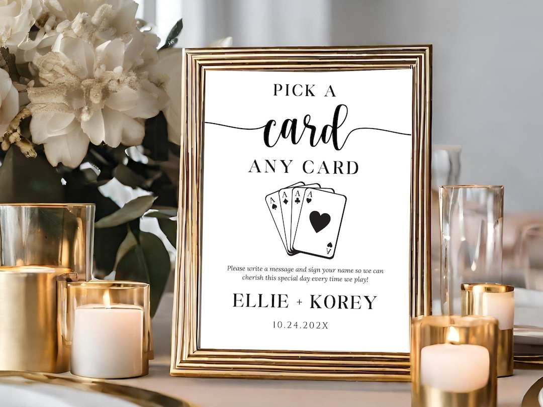 Playing Cards Guest Sign, Guest Book Sign, Unique Guestbook, Pick a ...