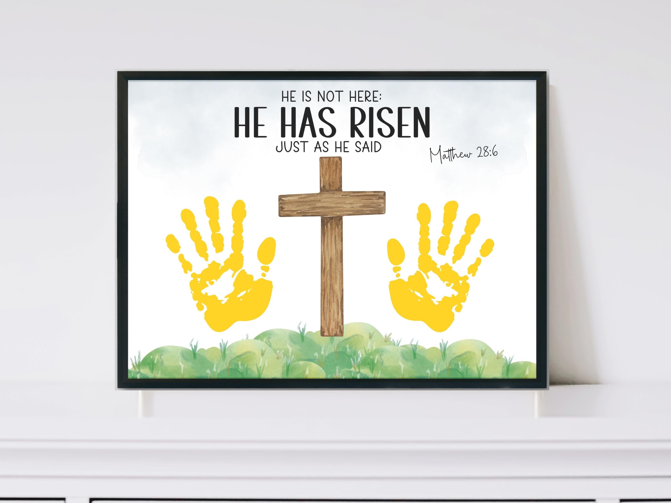 Easter Handprint Craft for Kids, He is Risen Holiday Activity, DIY ...