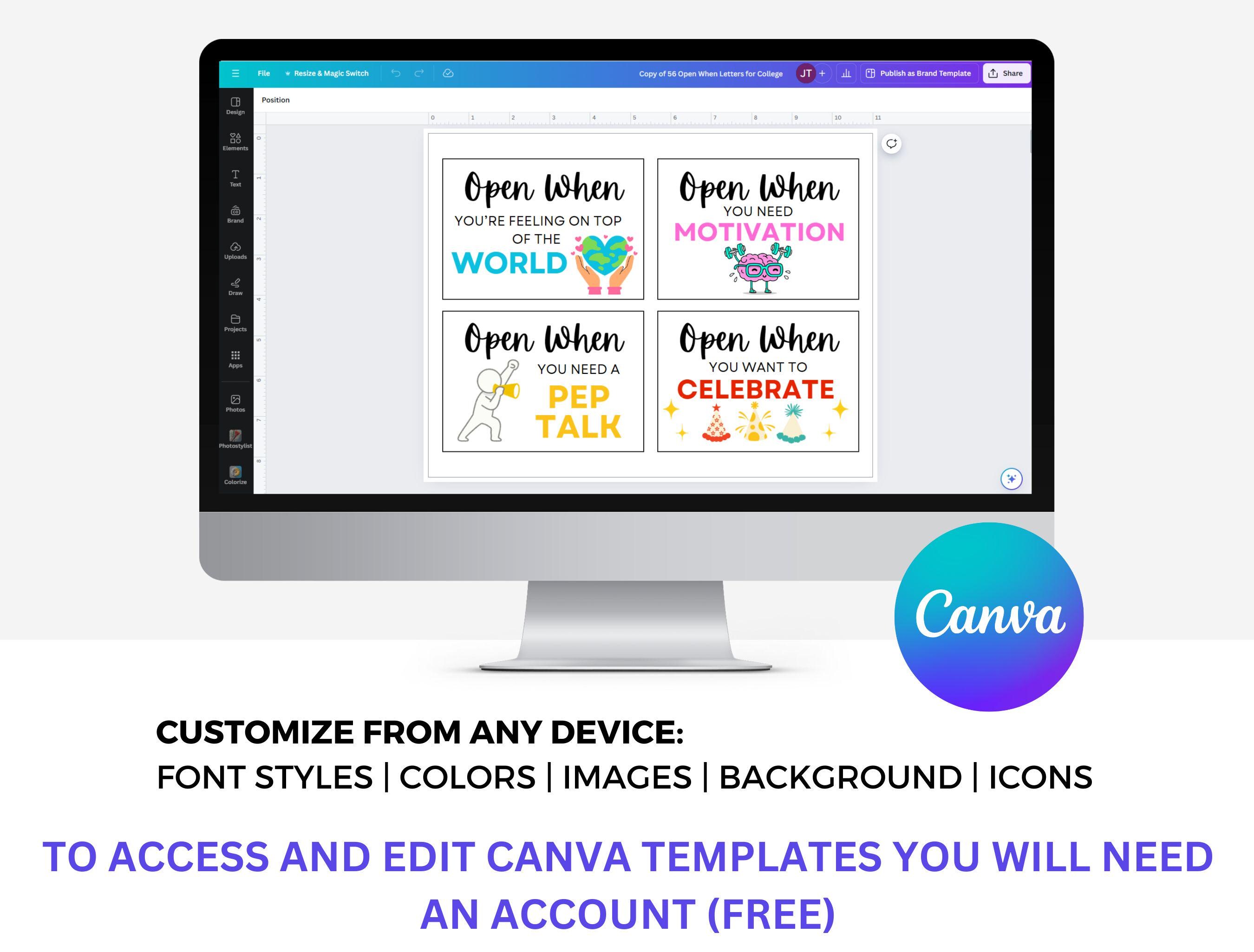 College Open When Envelopes, College Letters Editable, College Care ...