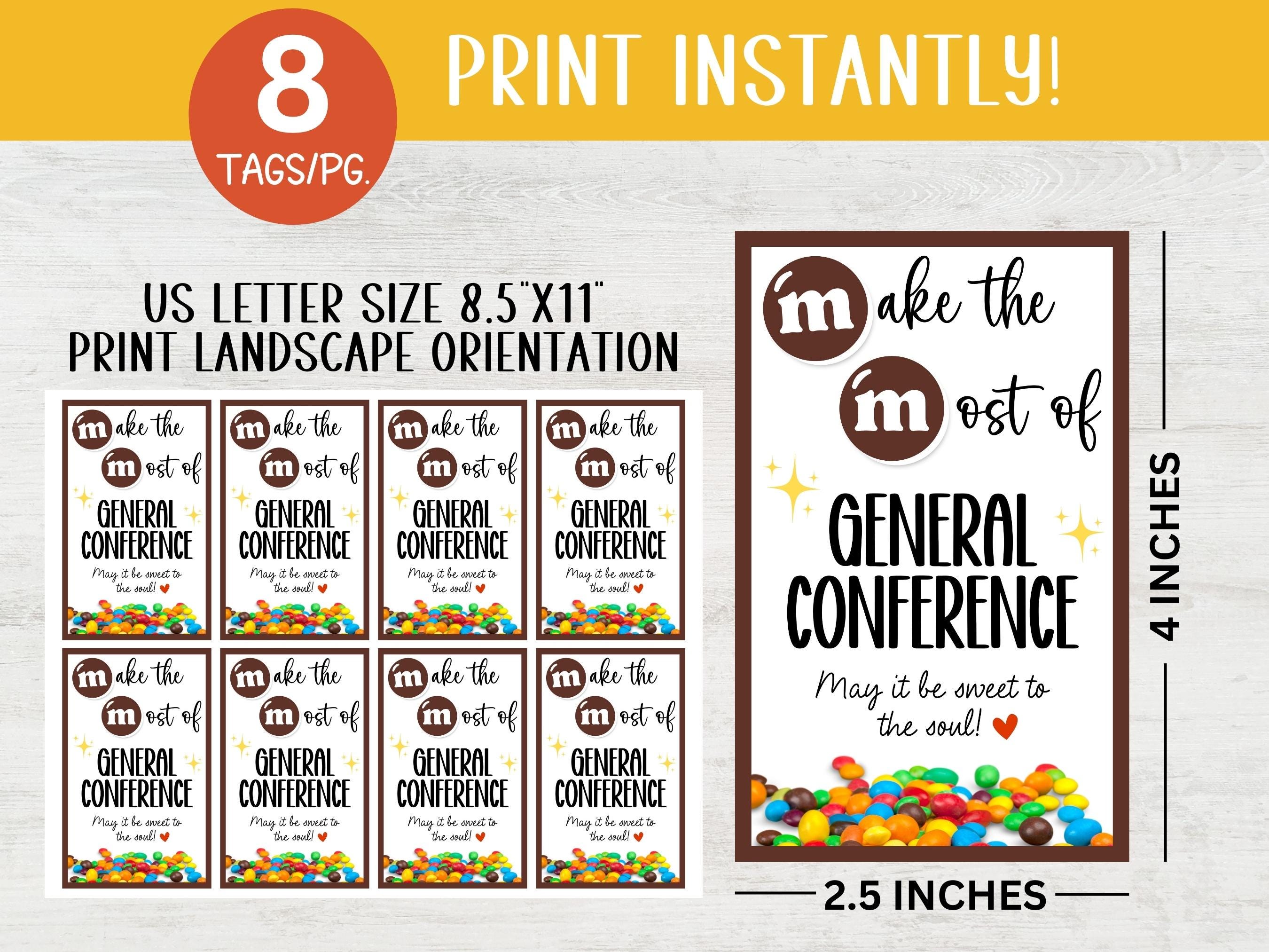 LDS Printable General Conference Treat Tag, General Conference Tag ...