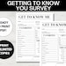 Getting to Know You Printable, All About Me Survey, Favorite Things ...
