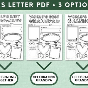 Grandparents Day Craft, All About My Grandpa Gift, All About My Grandma ...