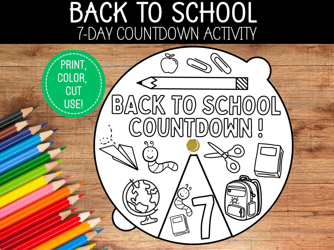 Back to School Spinner Wheel Coloring Craft, Fun and Interactive ...