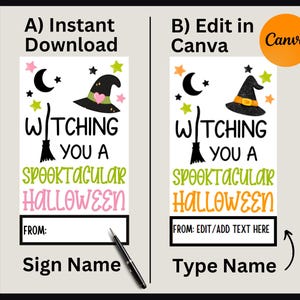 Editable Halloween Treat Tags, Spooktacular Party Favor Tag, Spooky ...