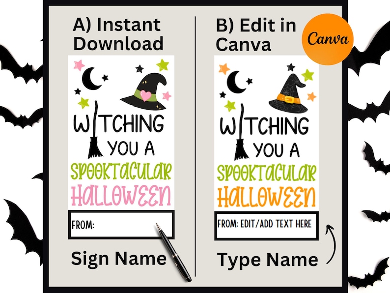 Editable Halloween Treat Tags, Spooktacular Party Favor Tag, Spooky ...