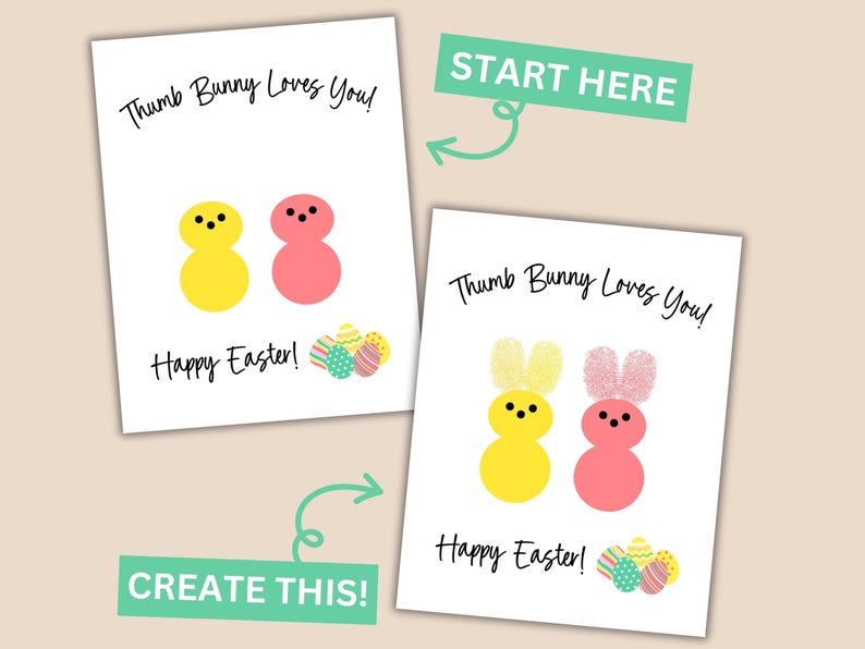 Easter Handprint Craft for Kids, Thumbprint Holiday Art Activity, DIY ...