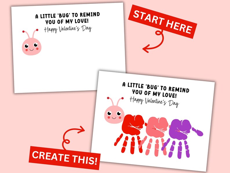 Valentine's Day Handprint Craft, DIY Handprint Activity, Valentine ...