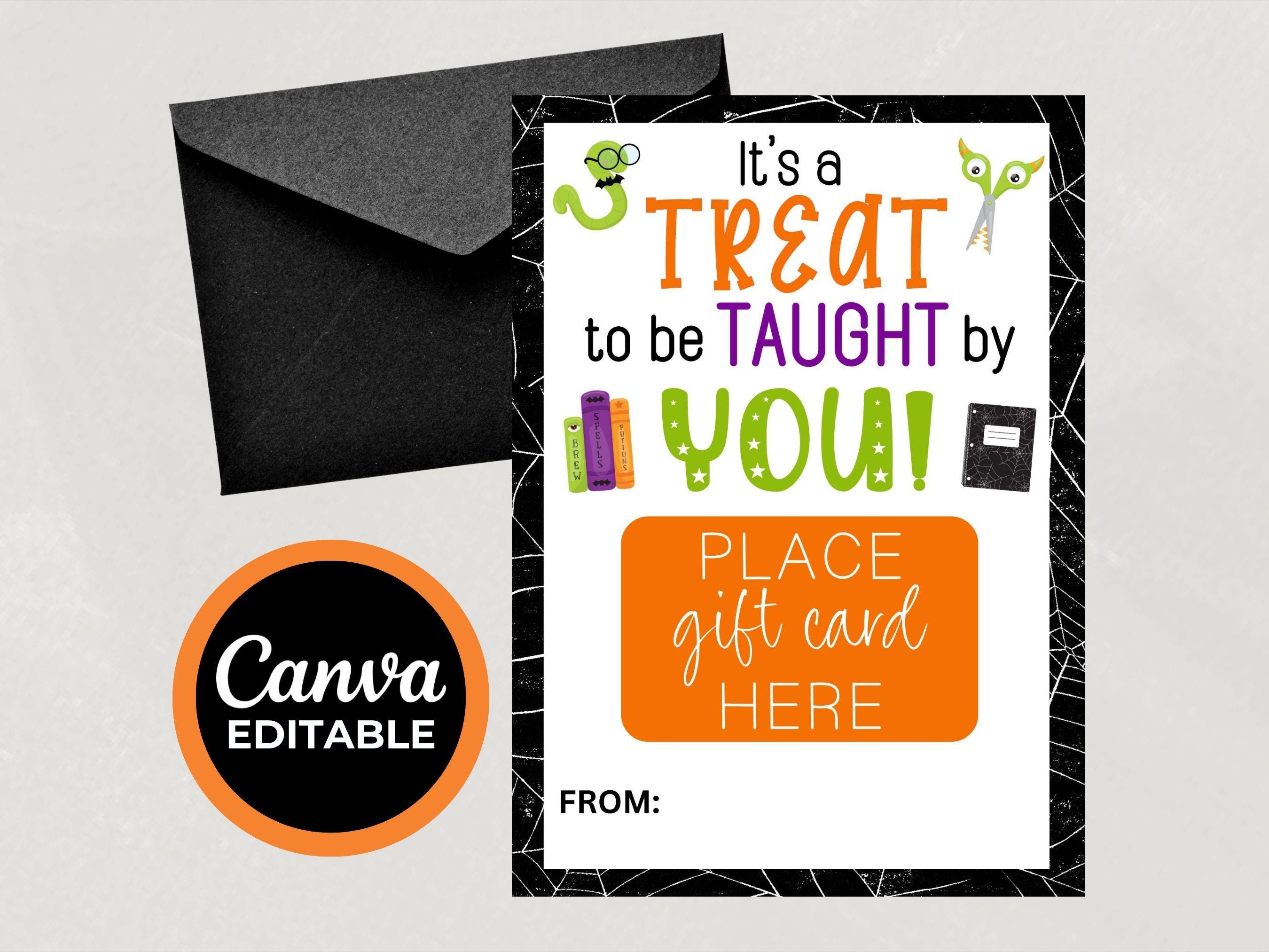 Editable Halloween Gift Card Holder, Personalized Gift Card Tag ...
