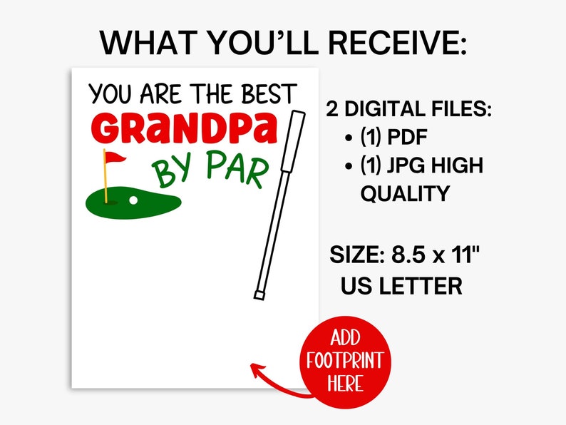 Footprint Art, Fathers Day Printable Keepsake, Grandpa Gift From Kids ...