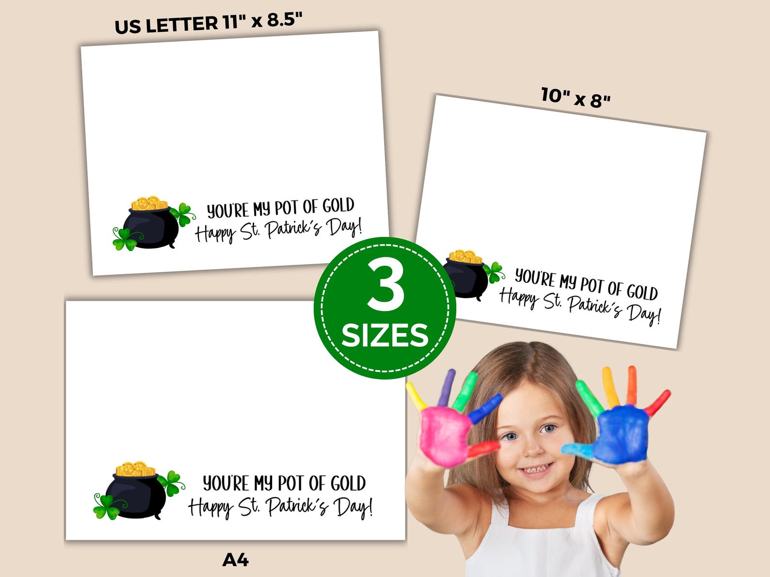 St. Patrick's Day Handprint Craft for Kids, Printable Holiday Activity ...