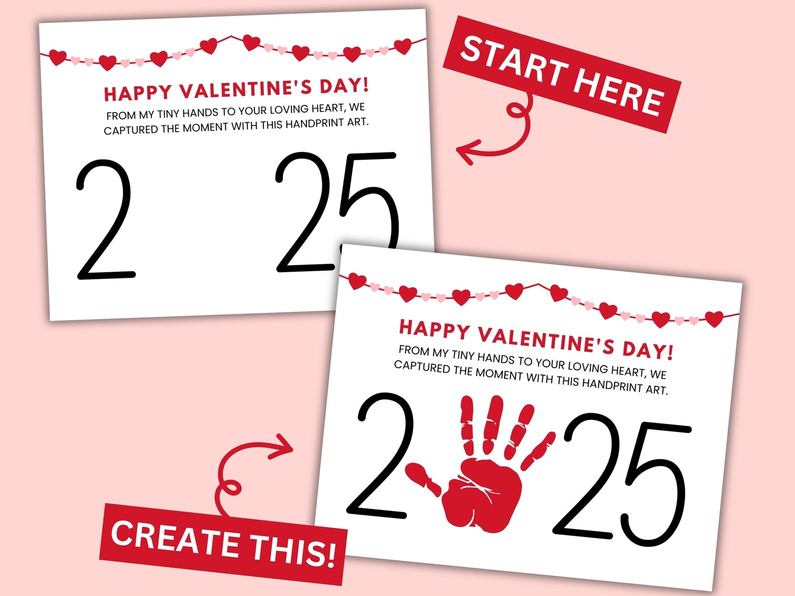 Valentine's Day Handprint Craft, DIY Handprint Activity, Valentine ...