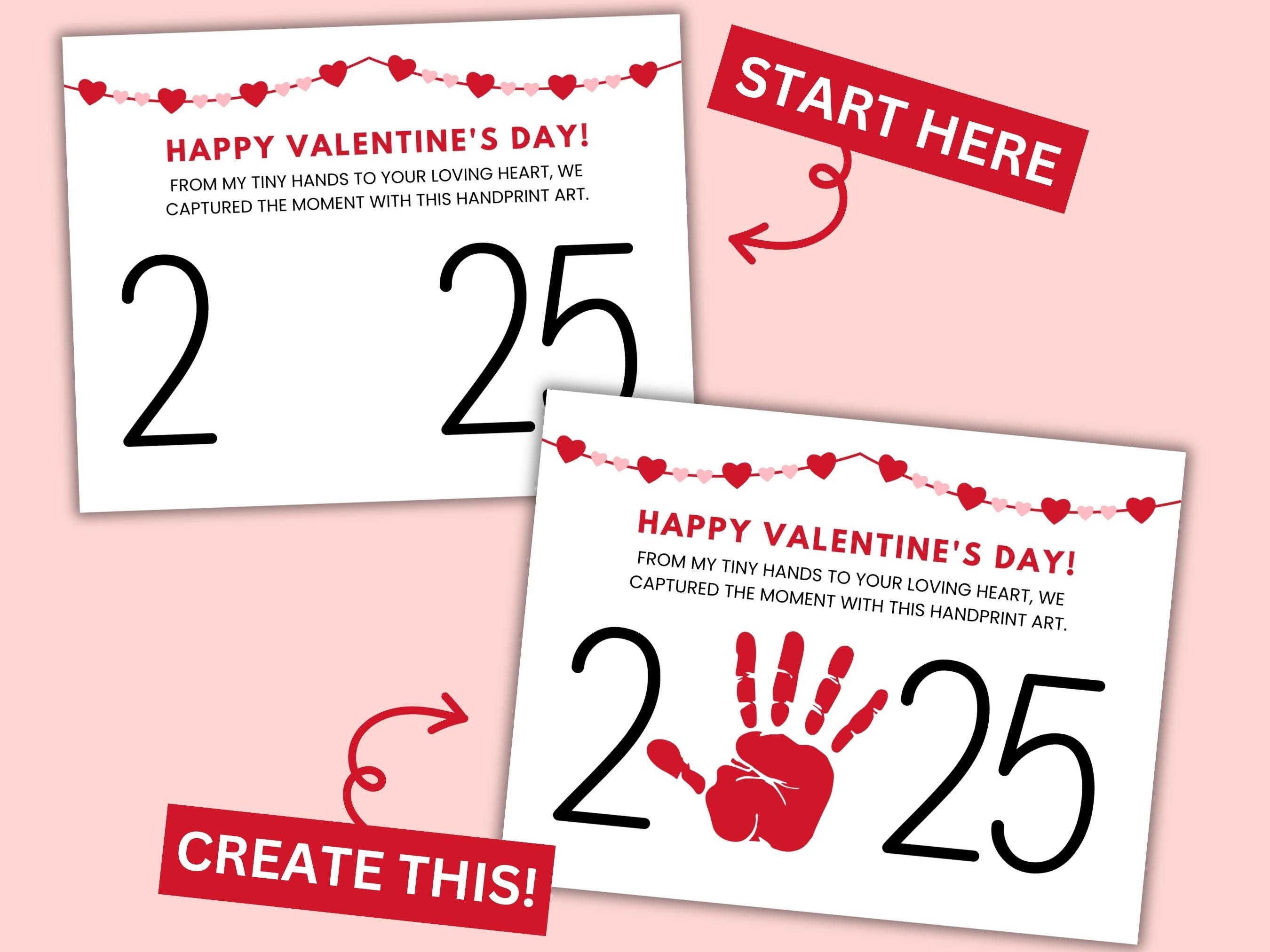 Valentine's Day Handprint Craft, DIY Handprint Activity, Valentine ...