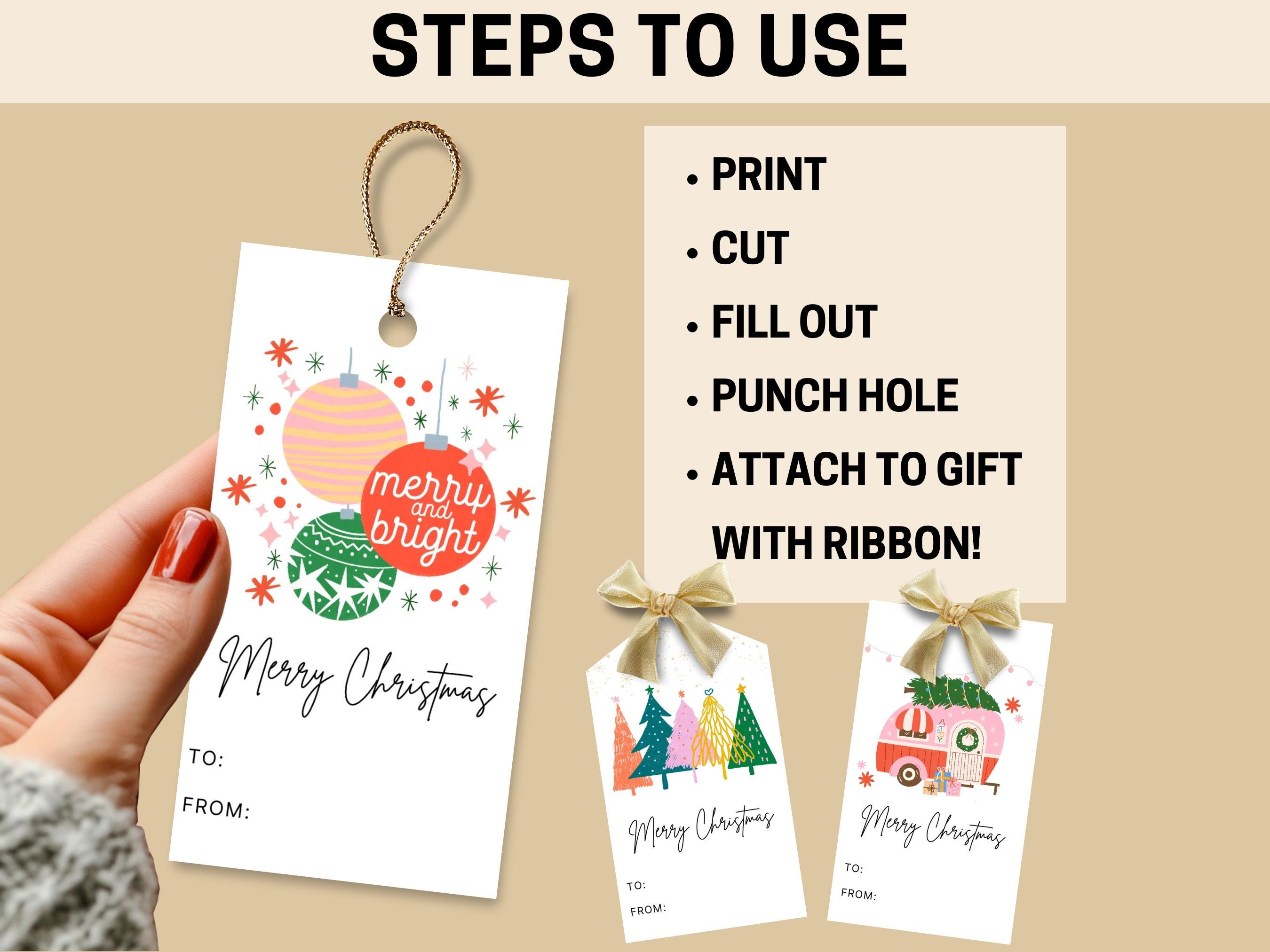 Christmas Gift Tag Set, Printable Christmas Gift Tag, Merry Christmas ...
