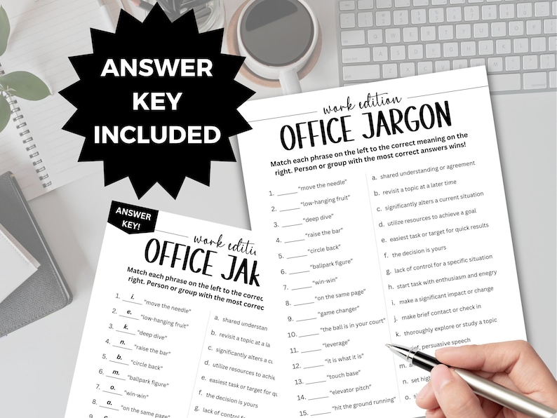 Office Jargon Work Party Game, Icebreaker Games, Printable Office Party ...