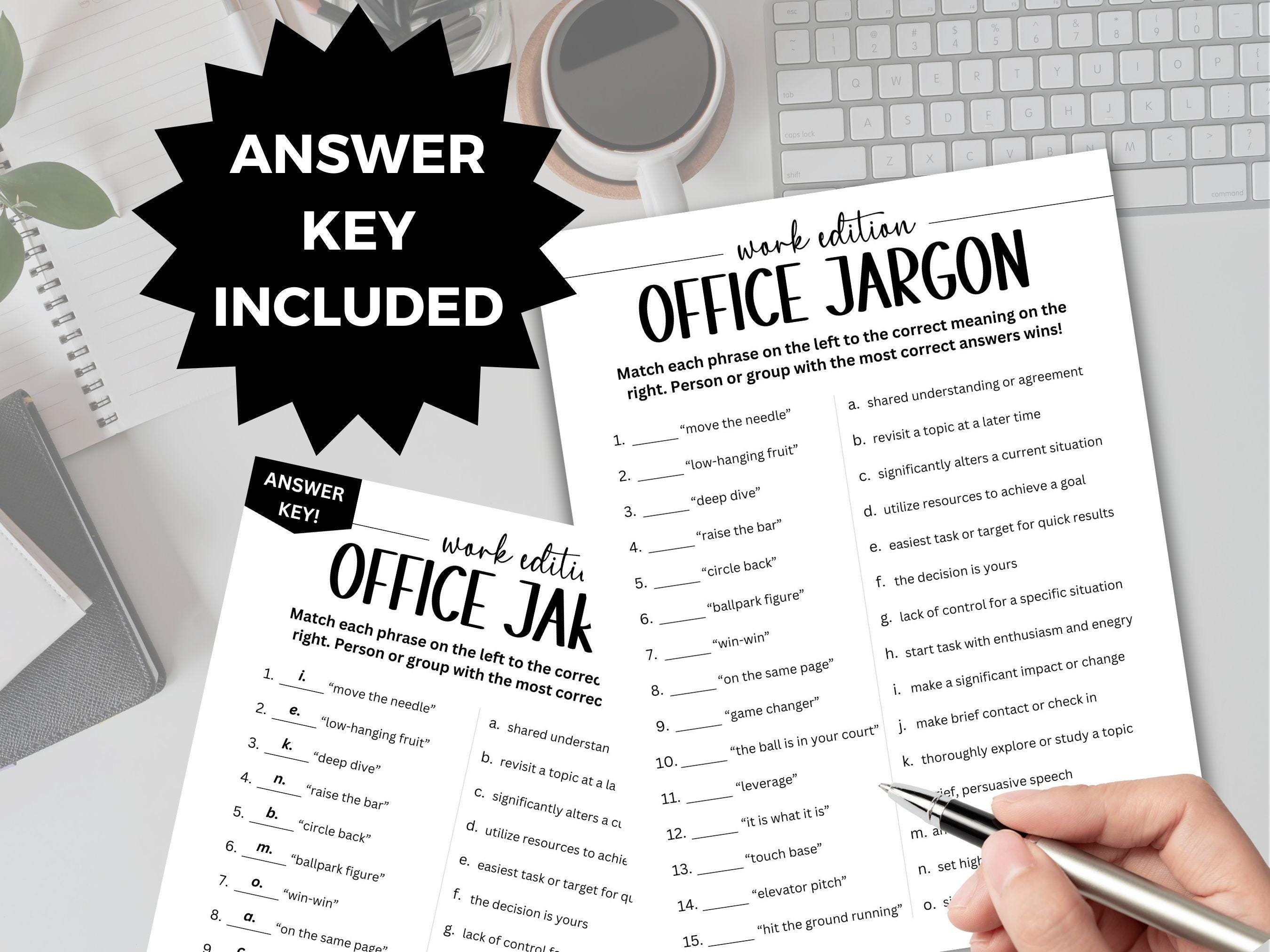 Office Jargon Work Party Game, Icebreaker Games, Printable Office Party ...