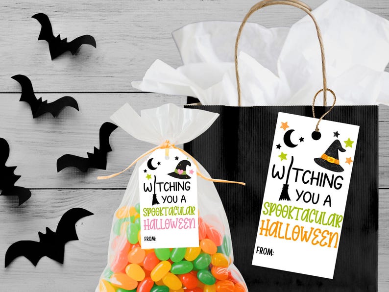 Editable Halloween Treat Tags, Spooktacular Party Favor Tag, Spooky ...