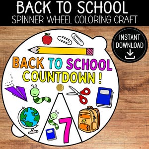 Back to School Spinner Wheel Coloring Craft, Fun and Interactive ...