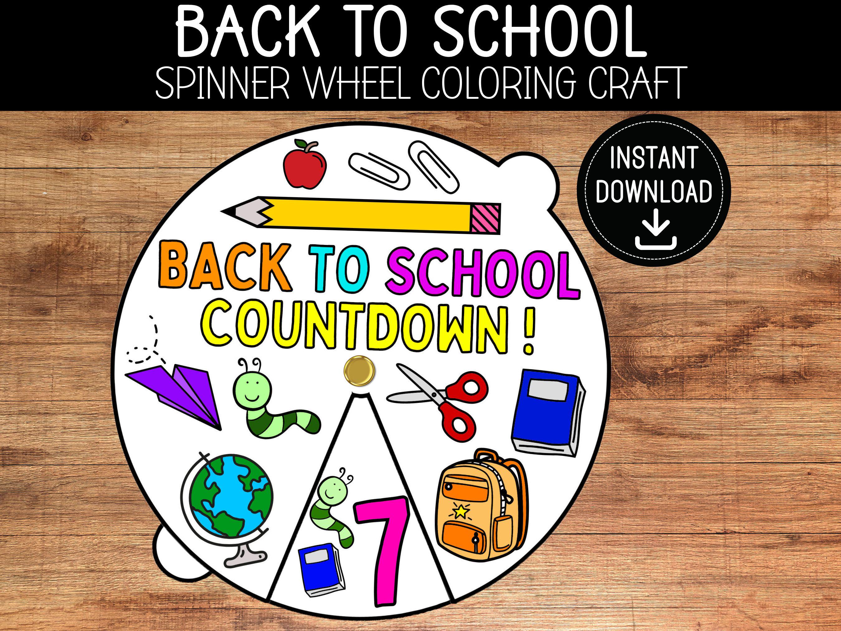 Back to School Spinner Wheel Coloring Craft, Fun and Interactive ...