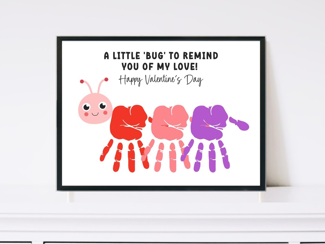 Valentine's Day Handprint Craft, DIY Handprint Activity, Valentine ...