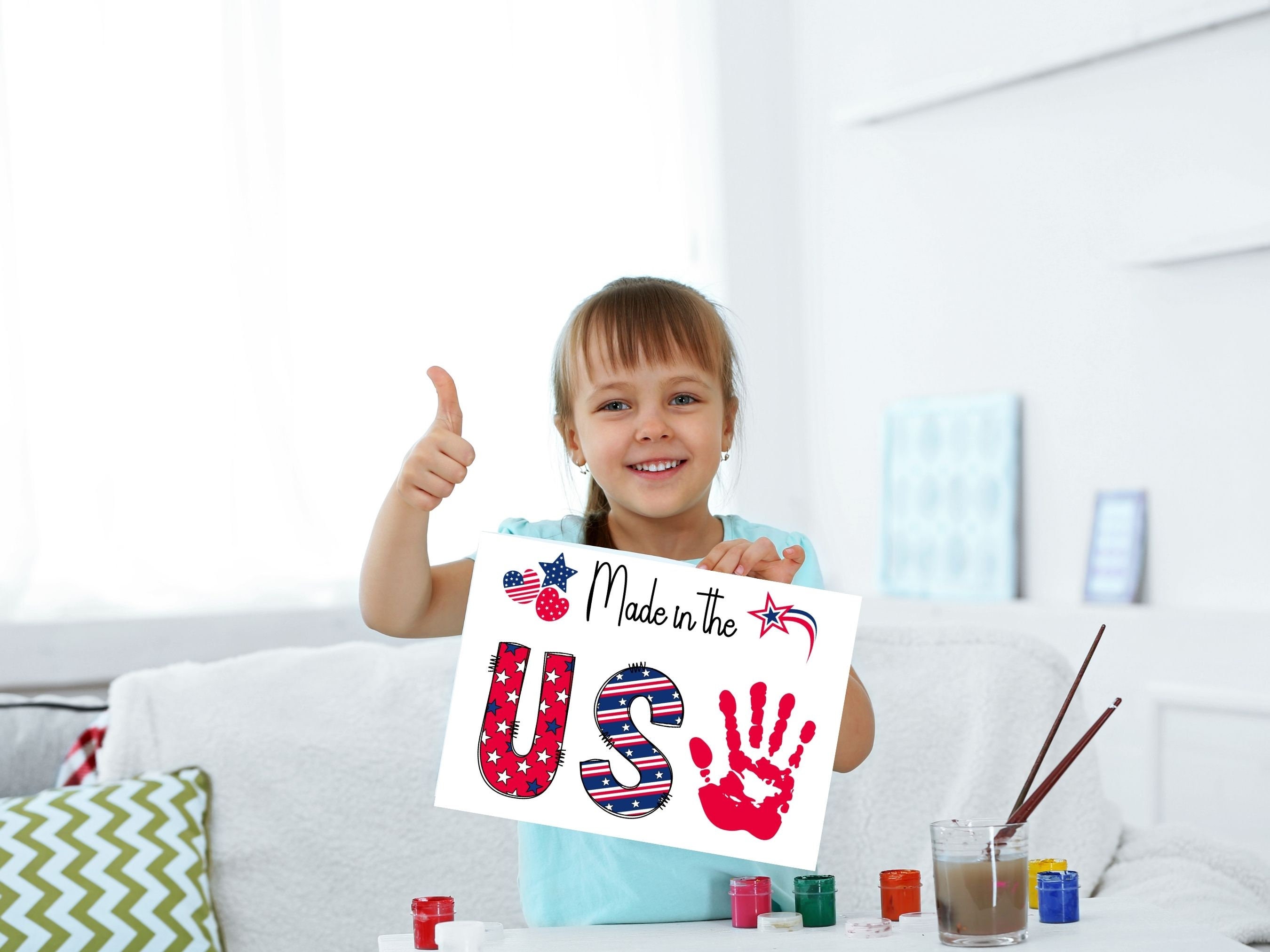 USA Handprint Art, 4th of July Independence Day Craft, Patriotic Red ...