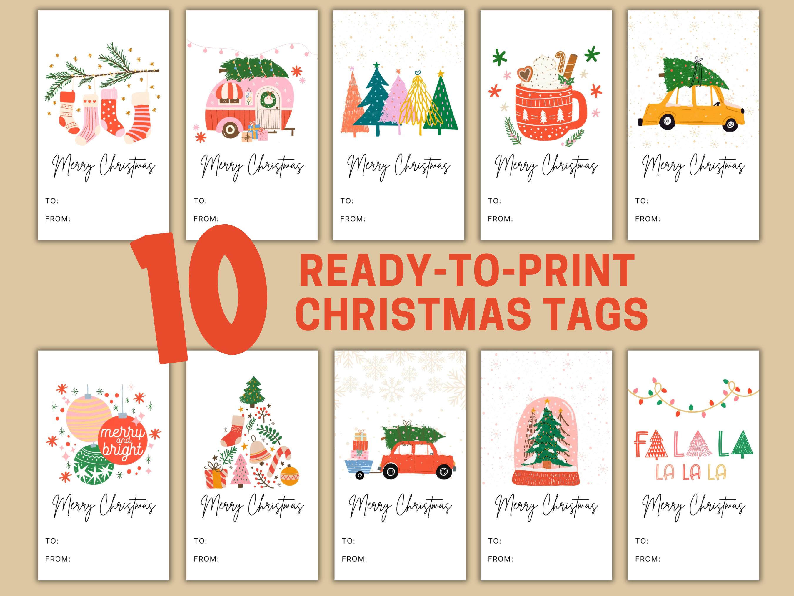 Christmas Gift Tag Set, Printable Christmas Gift Tag, Merry Christmas ...