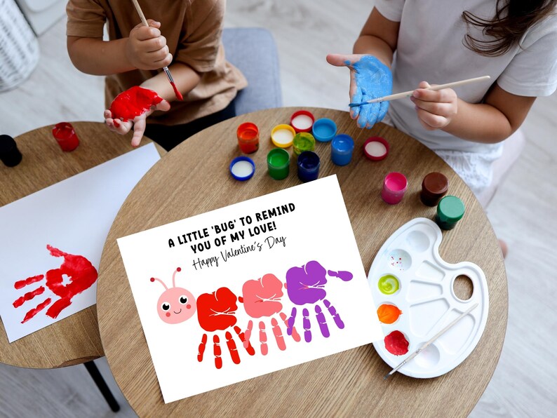 Valentine's Day Handprint Craft, DIY Handprint Activity, Valentine ...