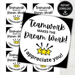 Employee Thank You Gift Tag, Printable Appreciation Tag, Coworker Gift ...