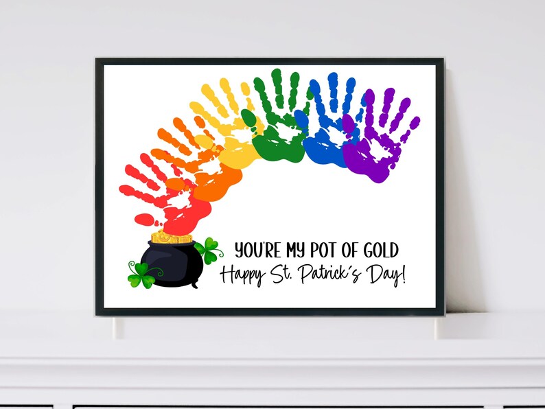 St. Patrick's Day Handprint Craft for Kids, Printable Holiday Activity ...