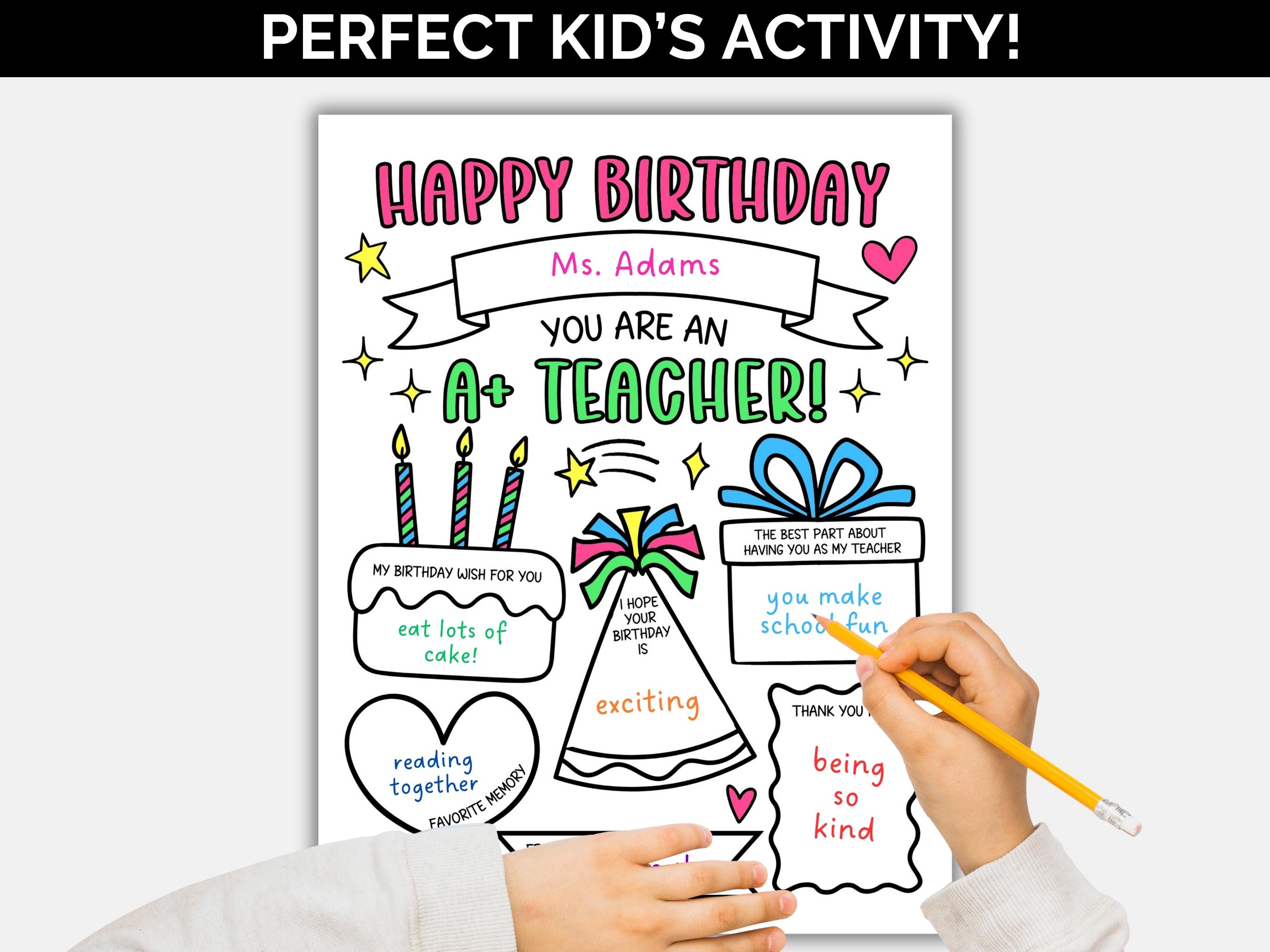 Happy Birthday Teacher, Teacher Appreciation Printable, Teacher ...