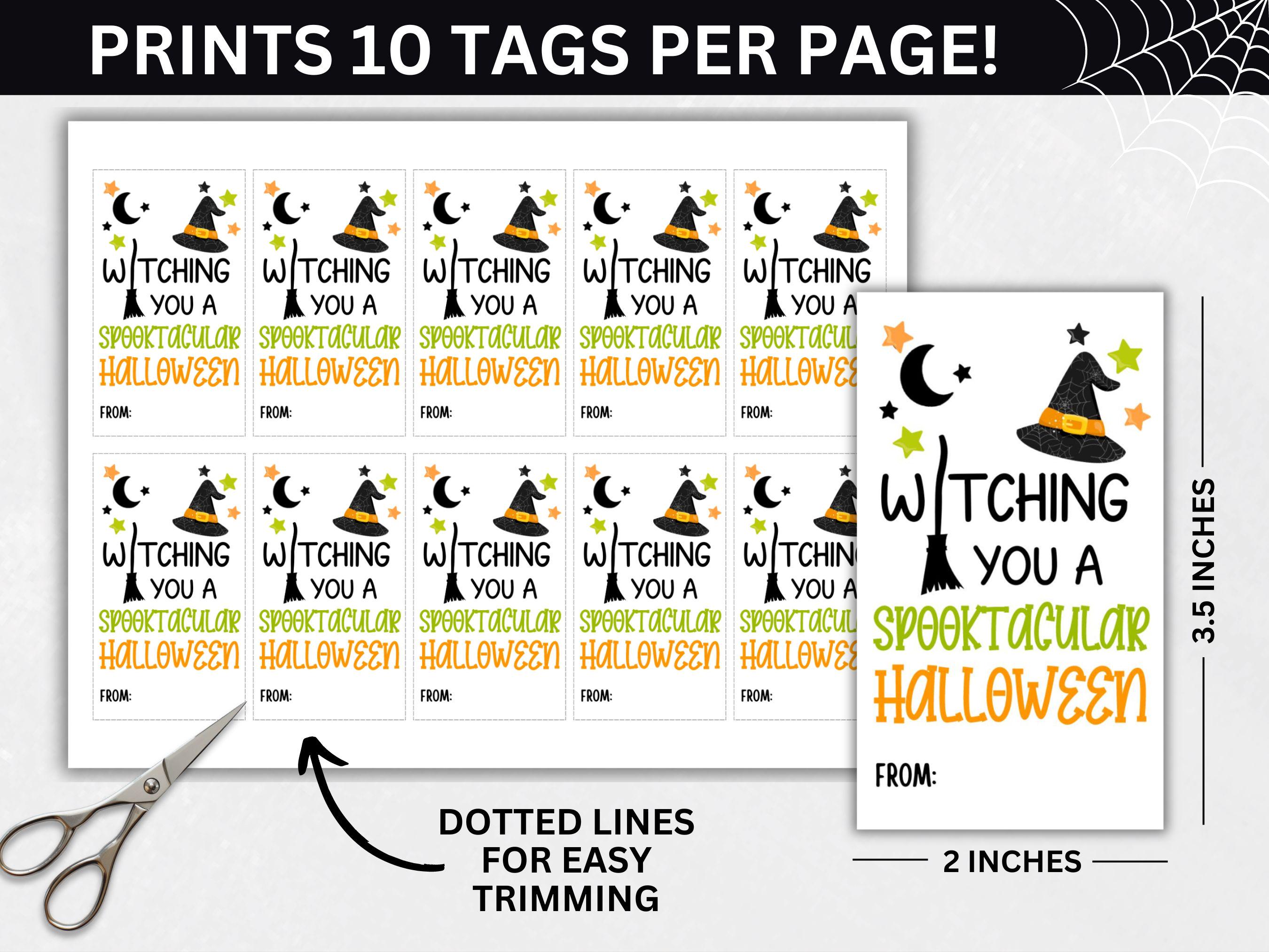 Editable Halloween Treat Tags, Spooktacular Party Favor Tag, Spooky ...