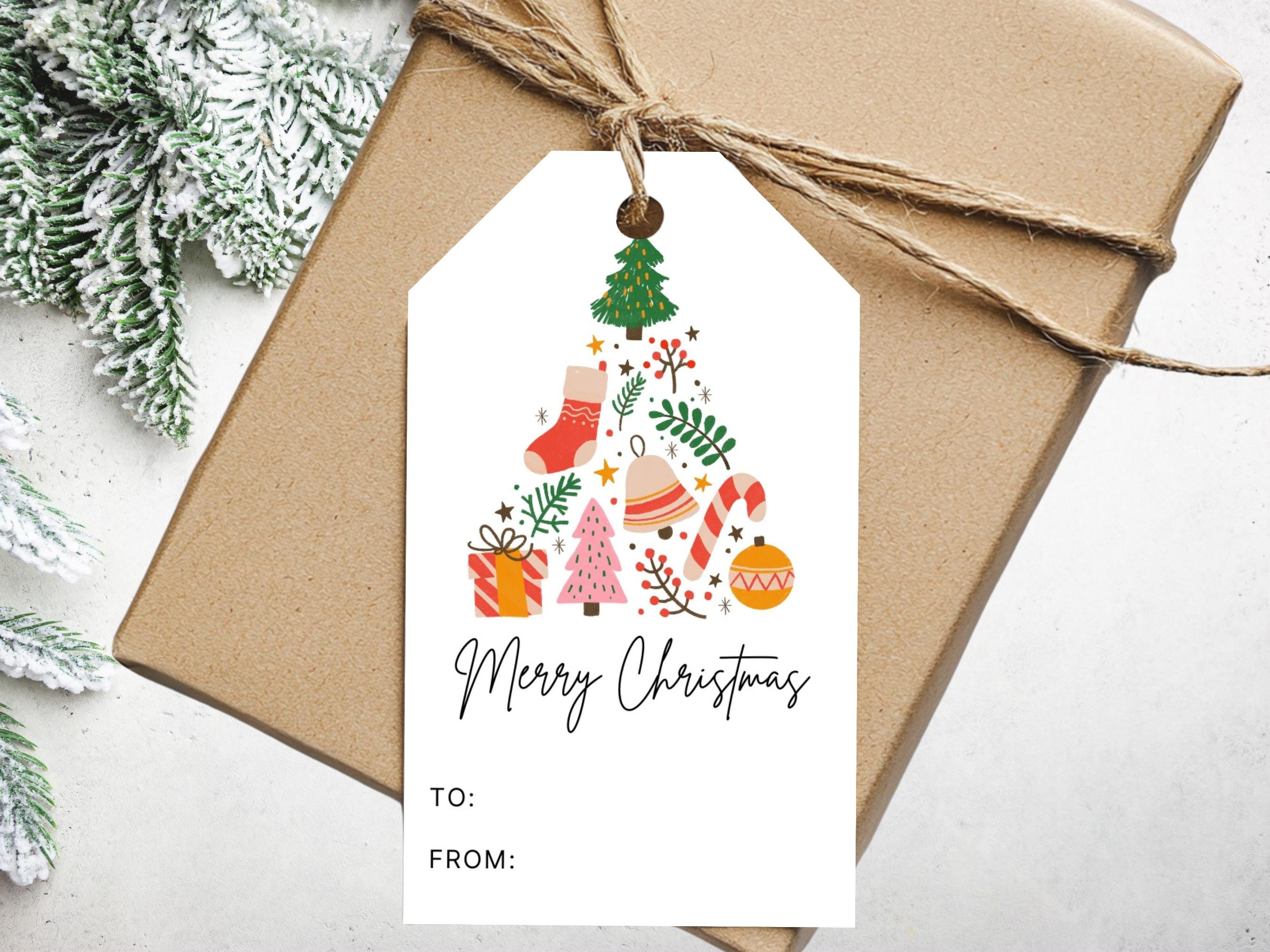 Christmas Gift Tag Set, Printable Christmas Gift Tag, Merry Christmas ...