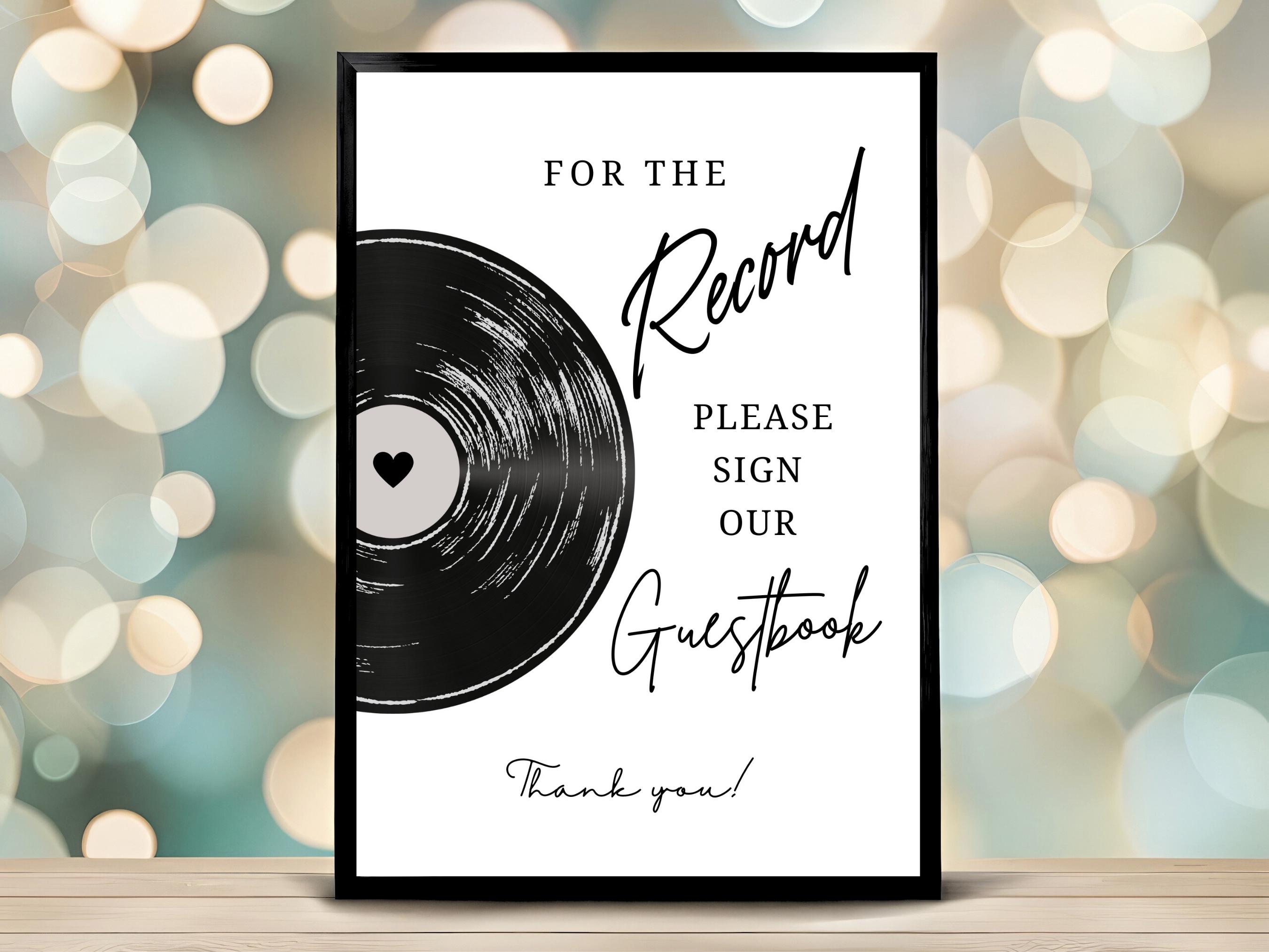 For the Record Sign, Record Guest Book Sign, Sign Our Guestbook, Custom ...