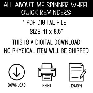 All About Me Spinner Wheel Craft, Getting to Know You Activity, Back to ...