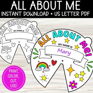 All About Me Spinner Wheel Craft, Getting to Know You Activity, Back to ...