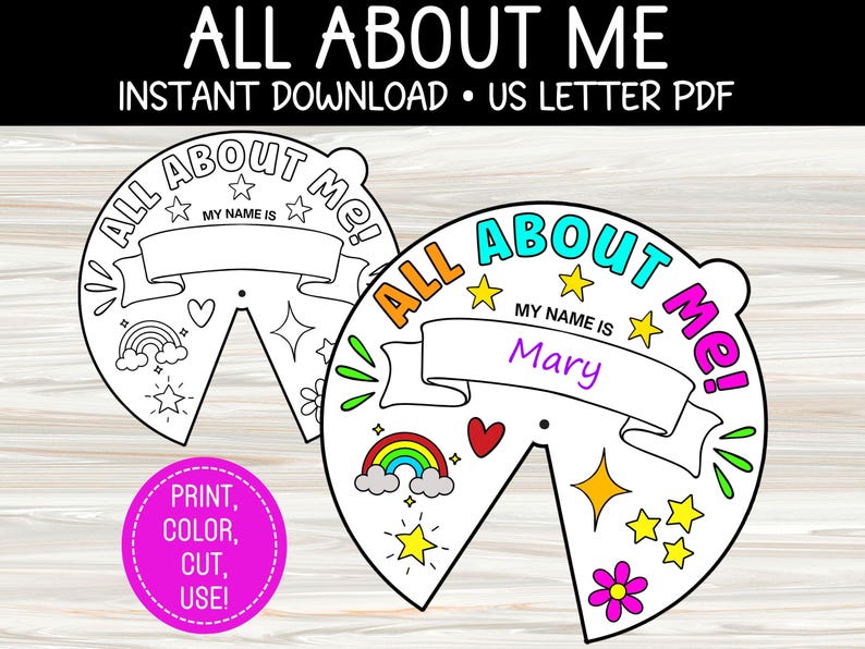 All About Me Spinner Wheel Craft, Getting to Know You Activity, Back to ...