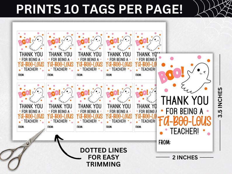 Editable Halloween Treat Tags, Teacher Appreciation Favor Tag, Spooky ...
