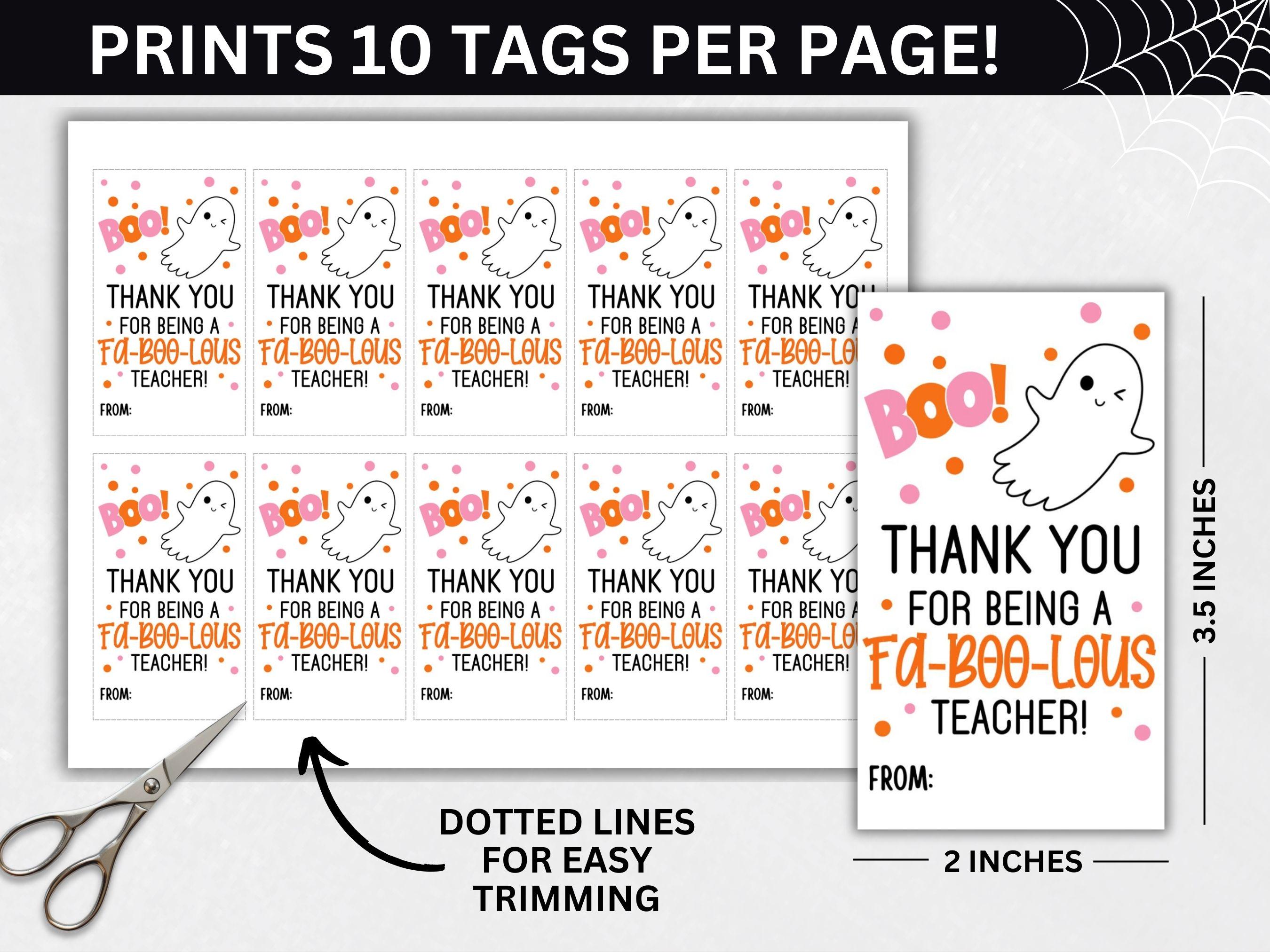 Editable Halloween Treat Tags, Teacher Appreciation Favor Tag, Spooky ...