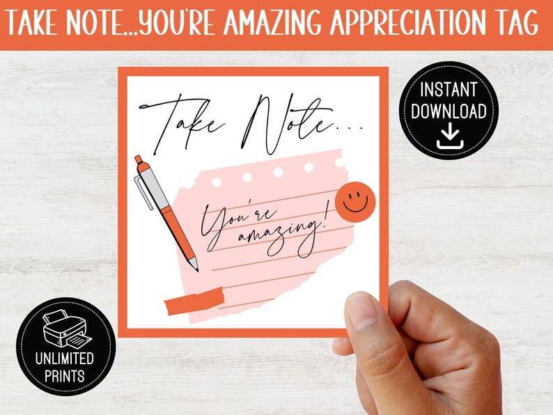 Printable Appreciation Tag, Teacher Gift Tag, Staff Appreciation ...