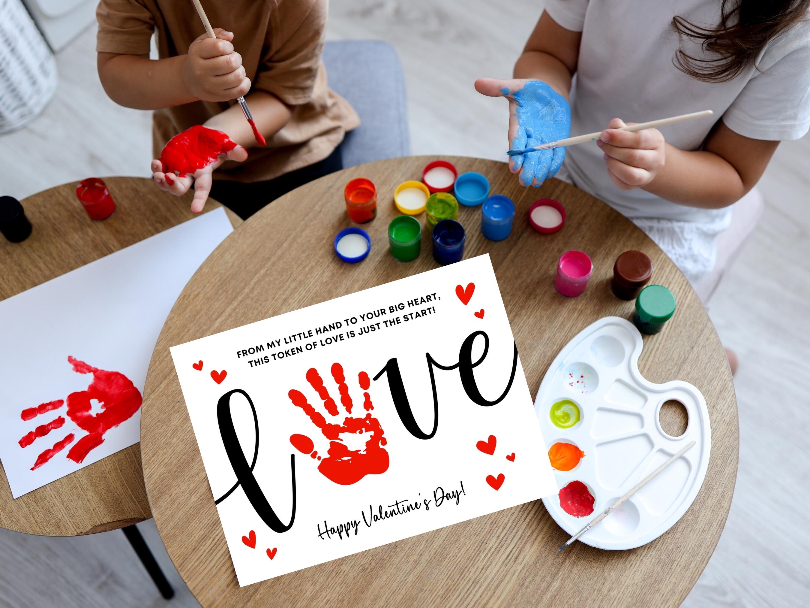 Valentine's Day Handprint Craft, DIY Handprint Activity, Valentine ...
