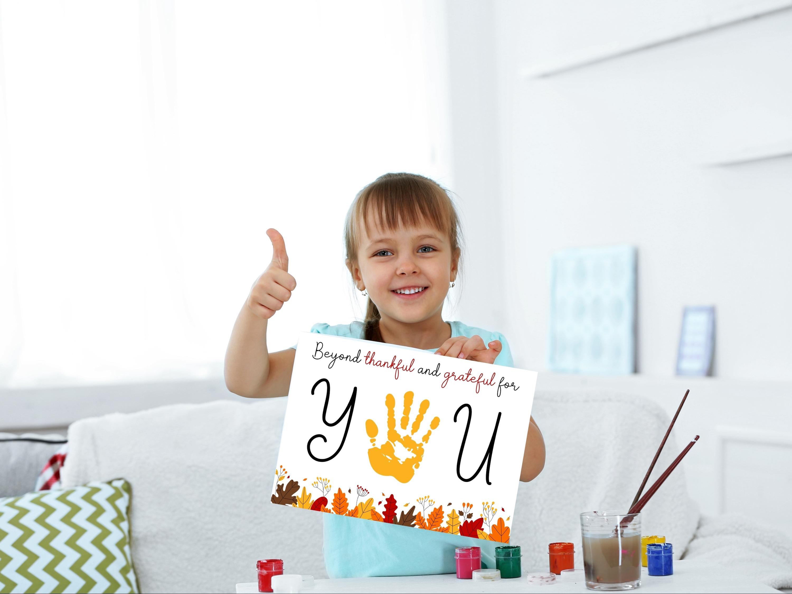 Thanksgiving Handprint Art Craft, Thankful for You, Kids Handprint ...