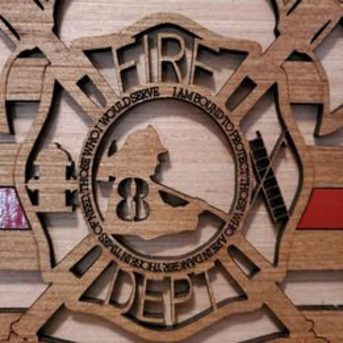 Firefighter Plaque SVG Fireman Engine Flag Memorial Laser Cut File - Etsy