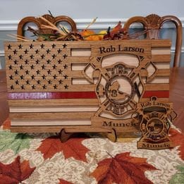 Firefighter Plaque SVG Fireman Engine Flag Memorial Laser Cut File - Etsy